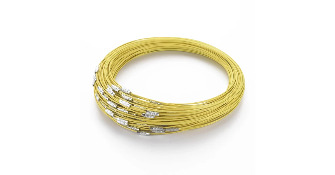 Sárga rozsdamentes acél drót nyaklánc - Alapanyagok ékszerekhez ...